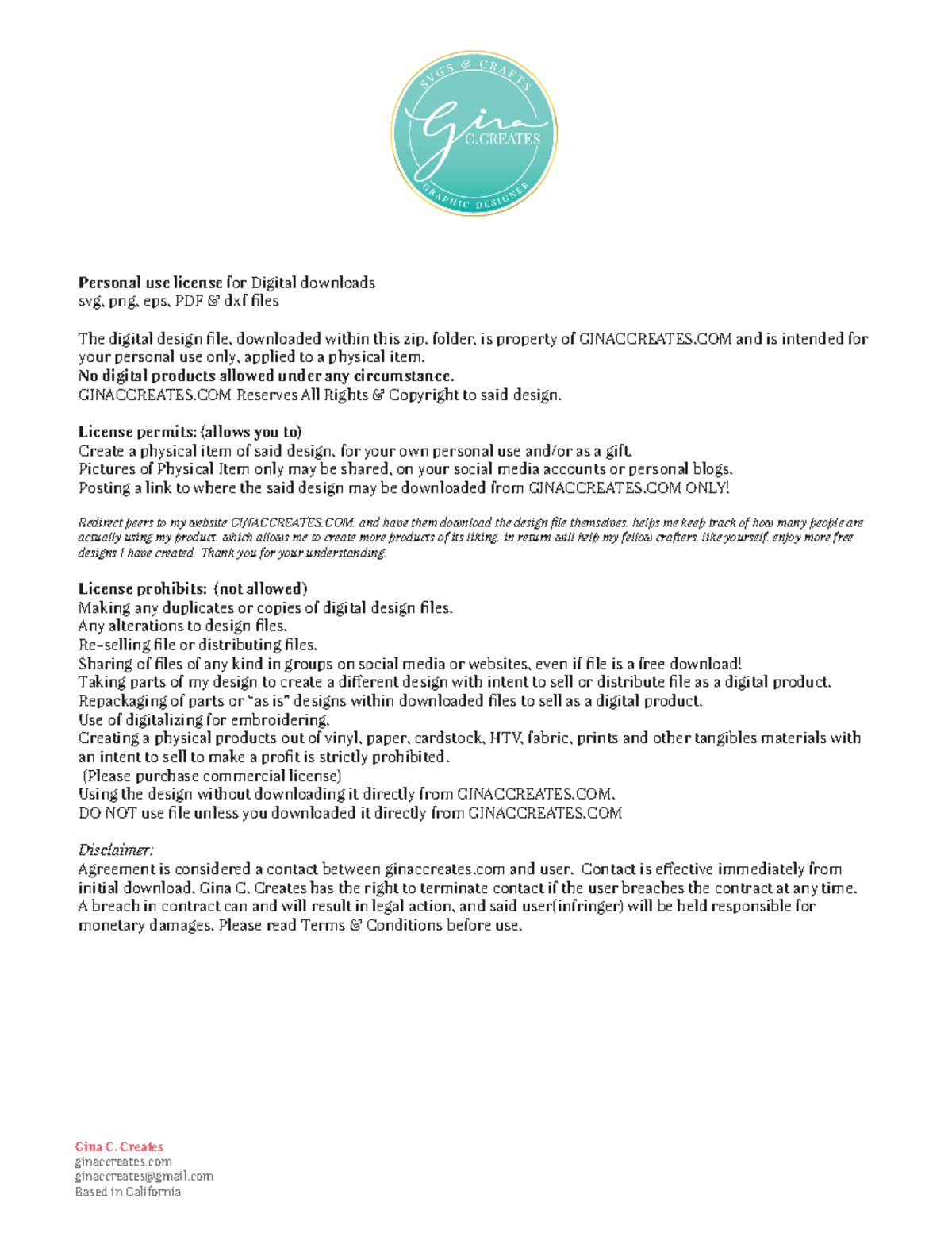 Personal license - N/a - Personal use license for Digital downloads svg ...