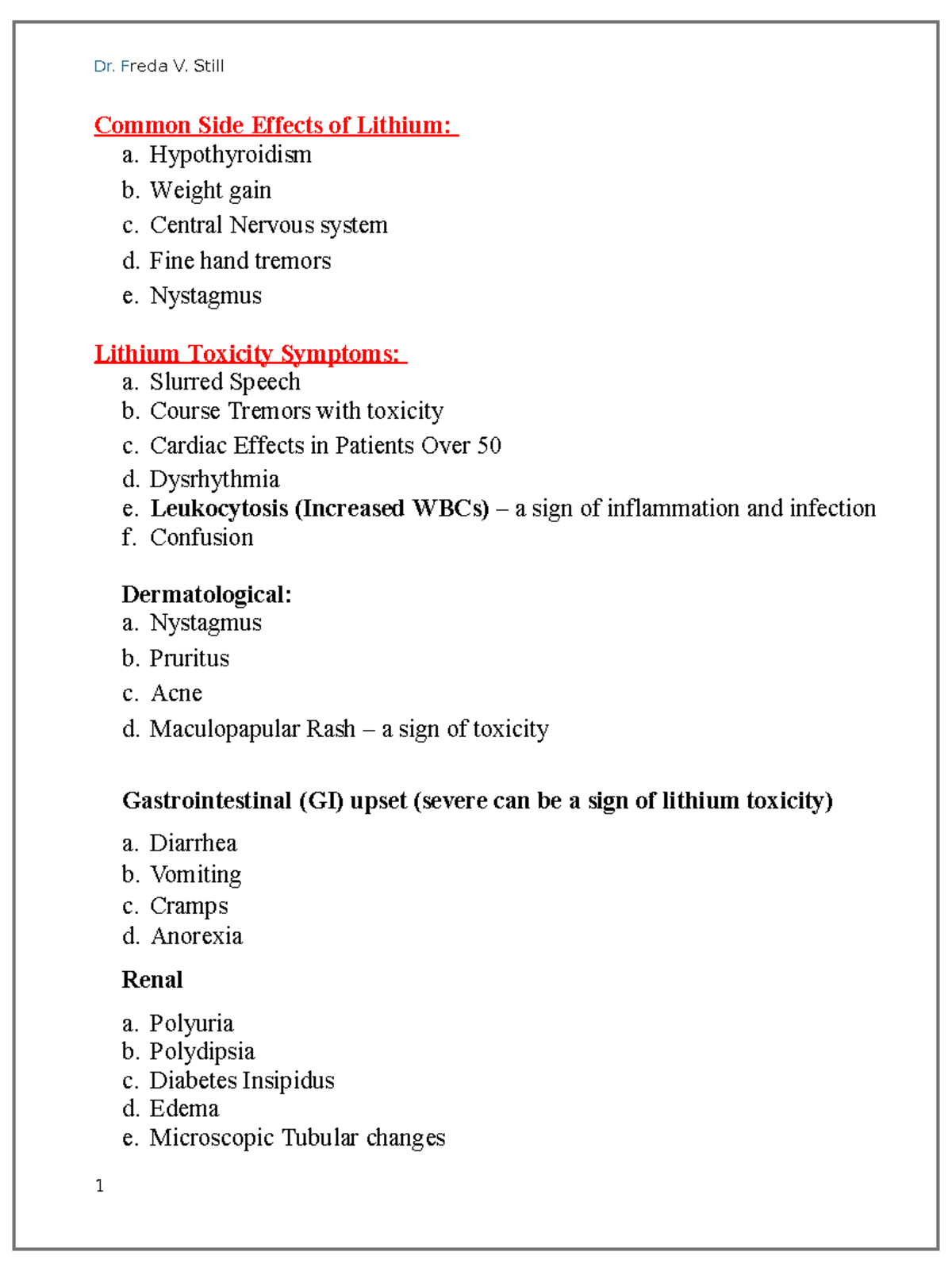Lithium Toxicity, Serotonin Syndrome, and NMS-1-3 - Common Side Effects ...