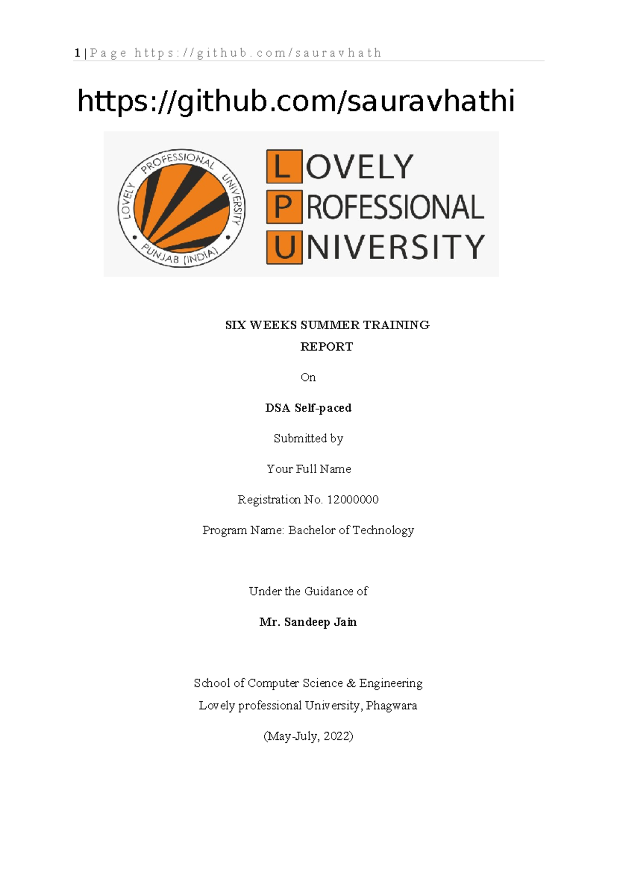 - i github/sauravhathi SIX WEEKS SUMMER TRAINING REPORT On DSA Self ...