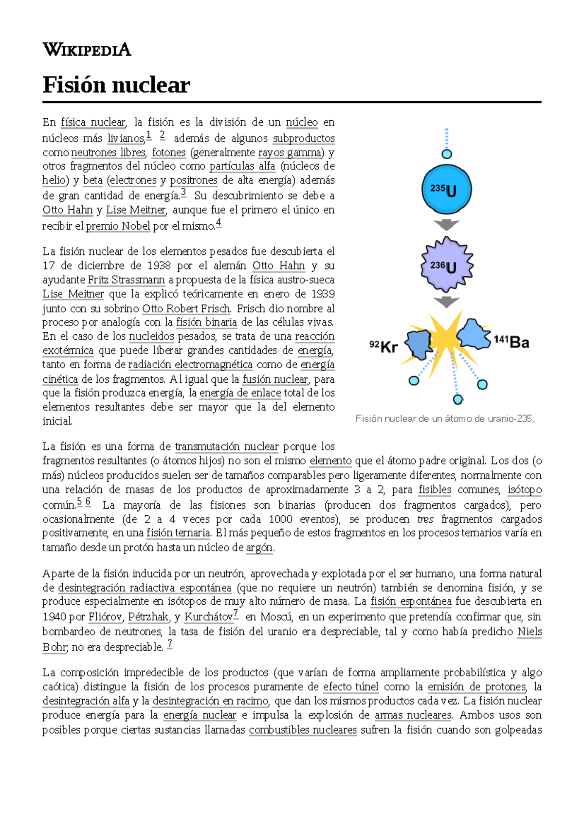 Fisión nuclear - Fisión nuclear En física nuclear, la fisión es la ...