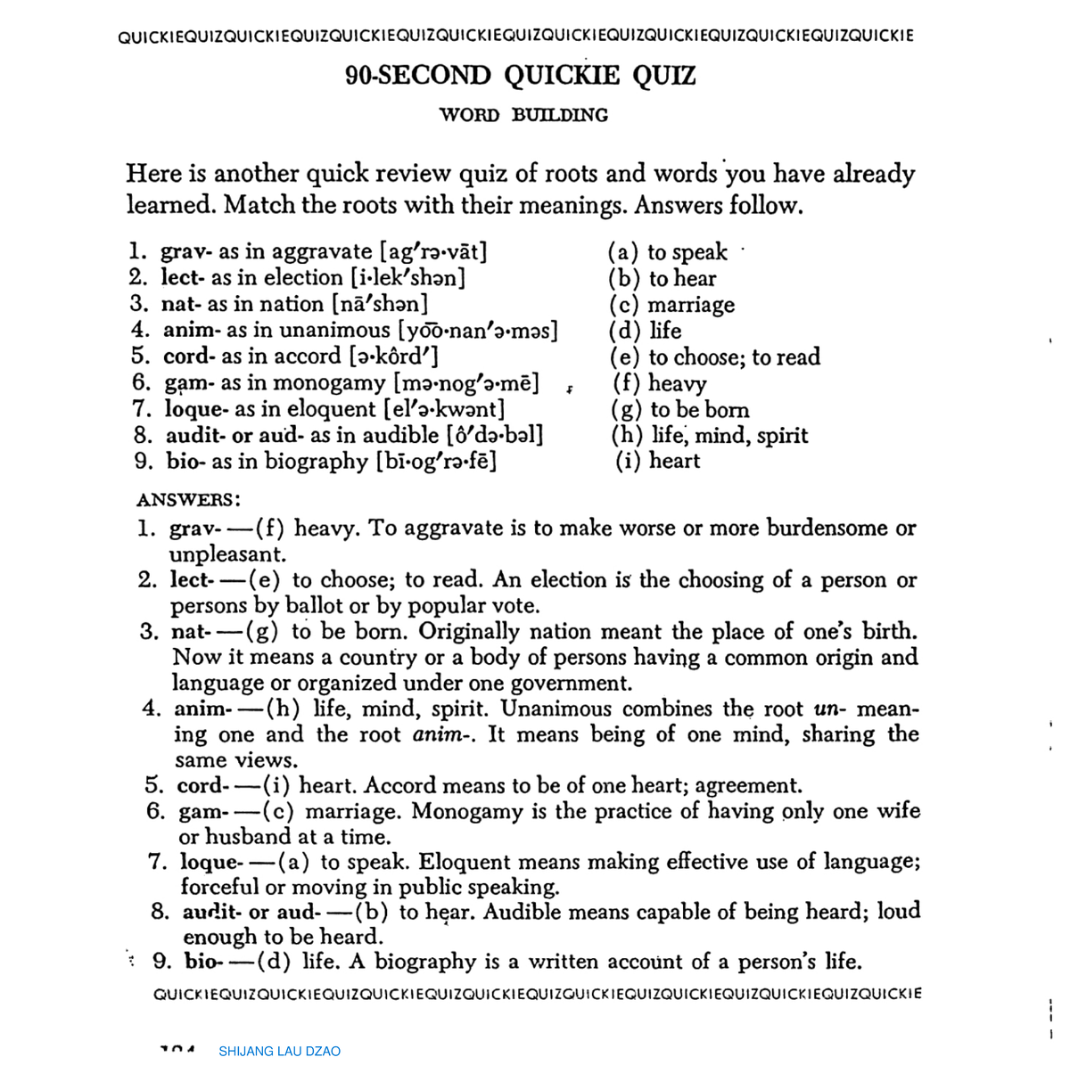 Quick QUIZ English - Secondary Education Major in English - Studocu