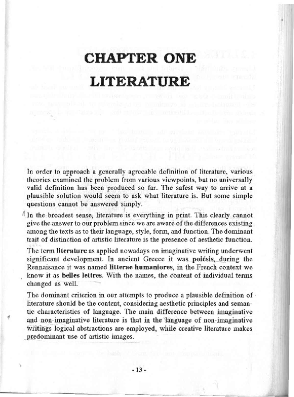 1. Franko- What is literature - CHAPTER ONE LITERATURE In order to ...