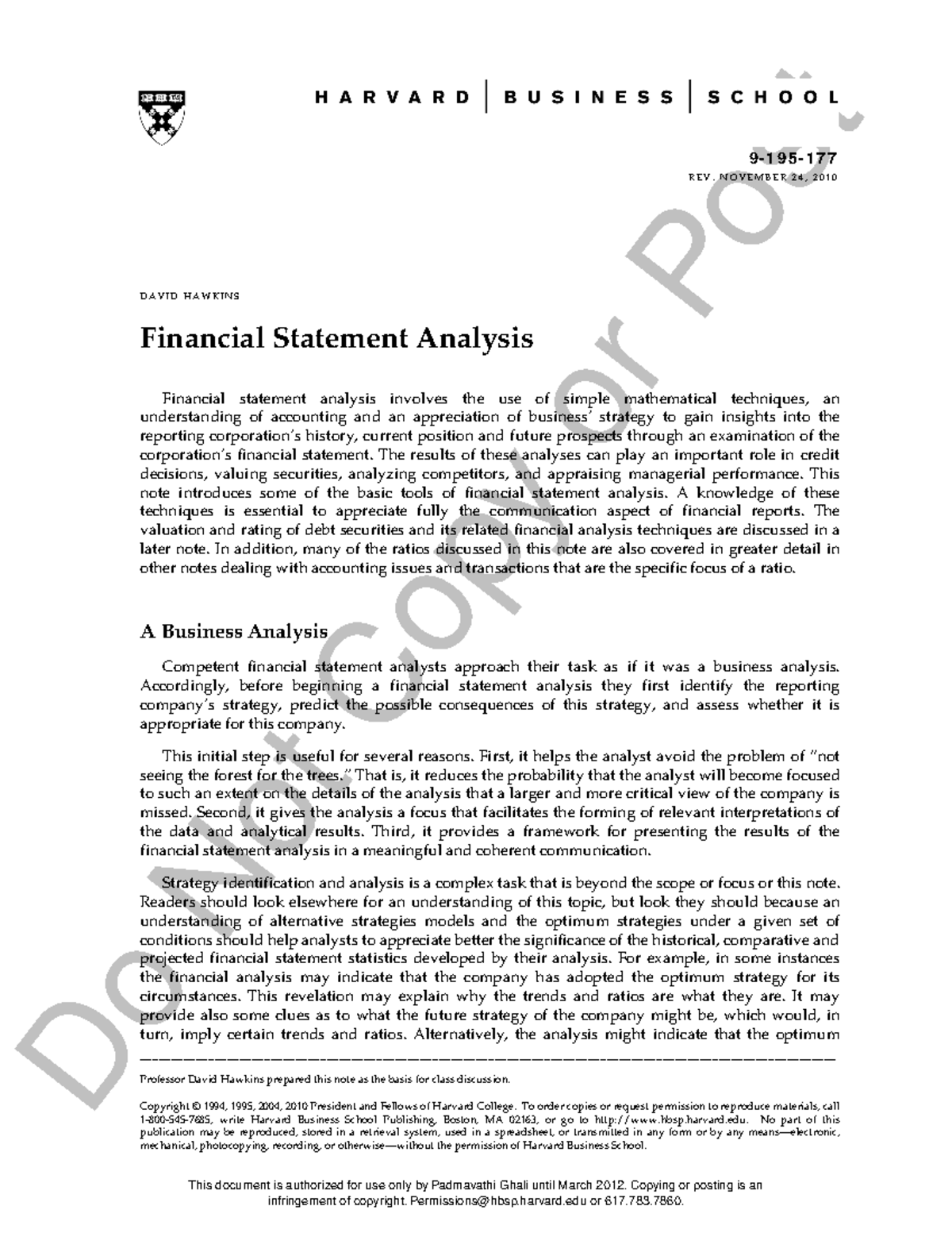 Financial-Statement-Analysis - School of Engineering - Studocu