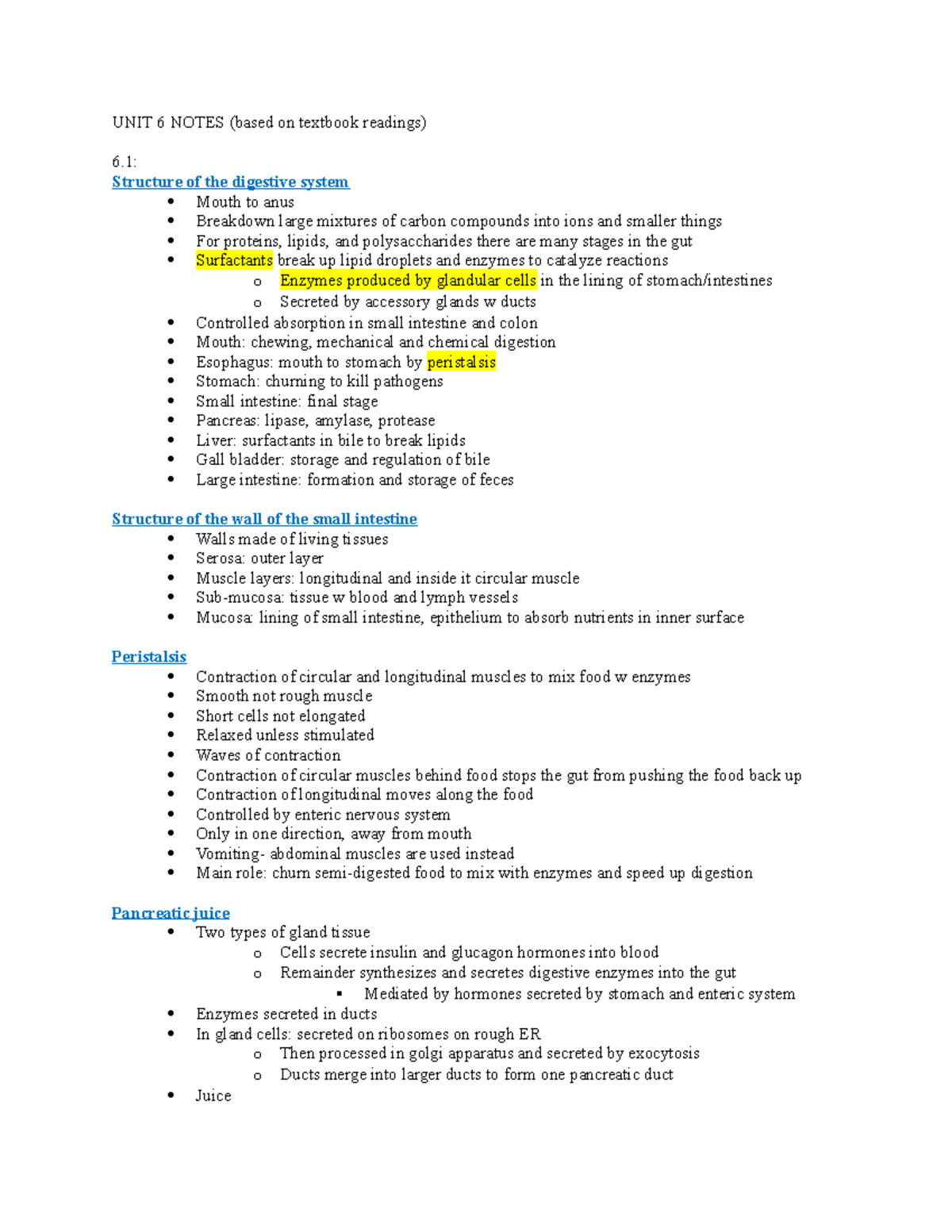 UNIT 6 Notes - UNIT 6 NOTES (based on textbook readings) 6: Structure ...