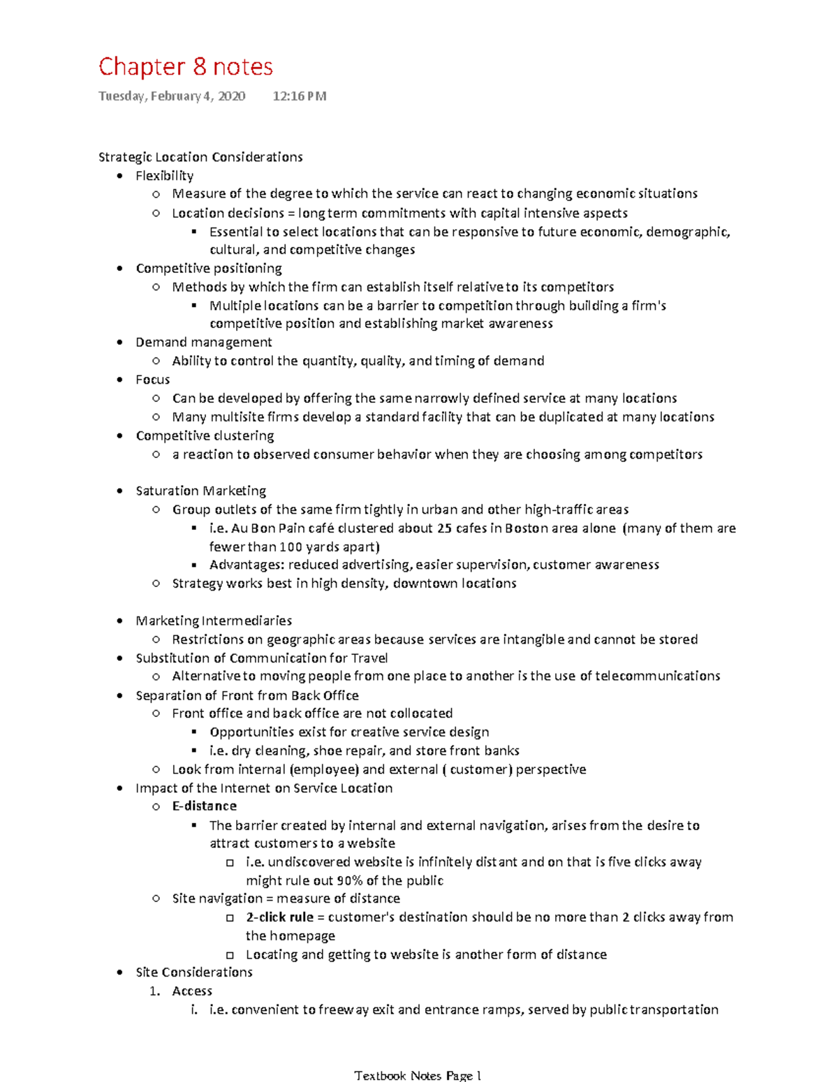 Chapter 8 Notes Summary Service Management Warning Tt Undefined