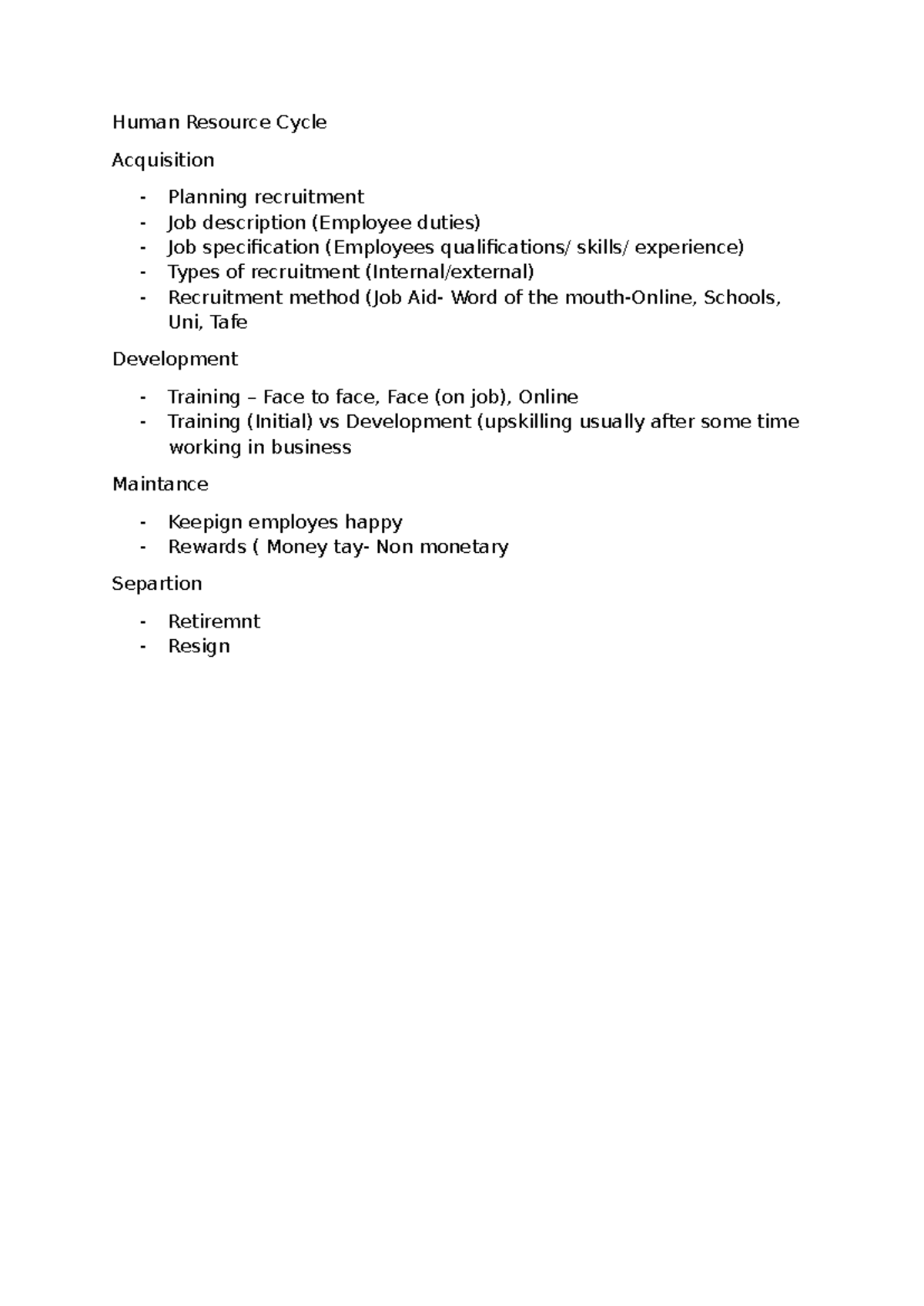 Human Resource Cycle - idk - Human Resource Cycle Acquisition ...