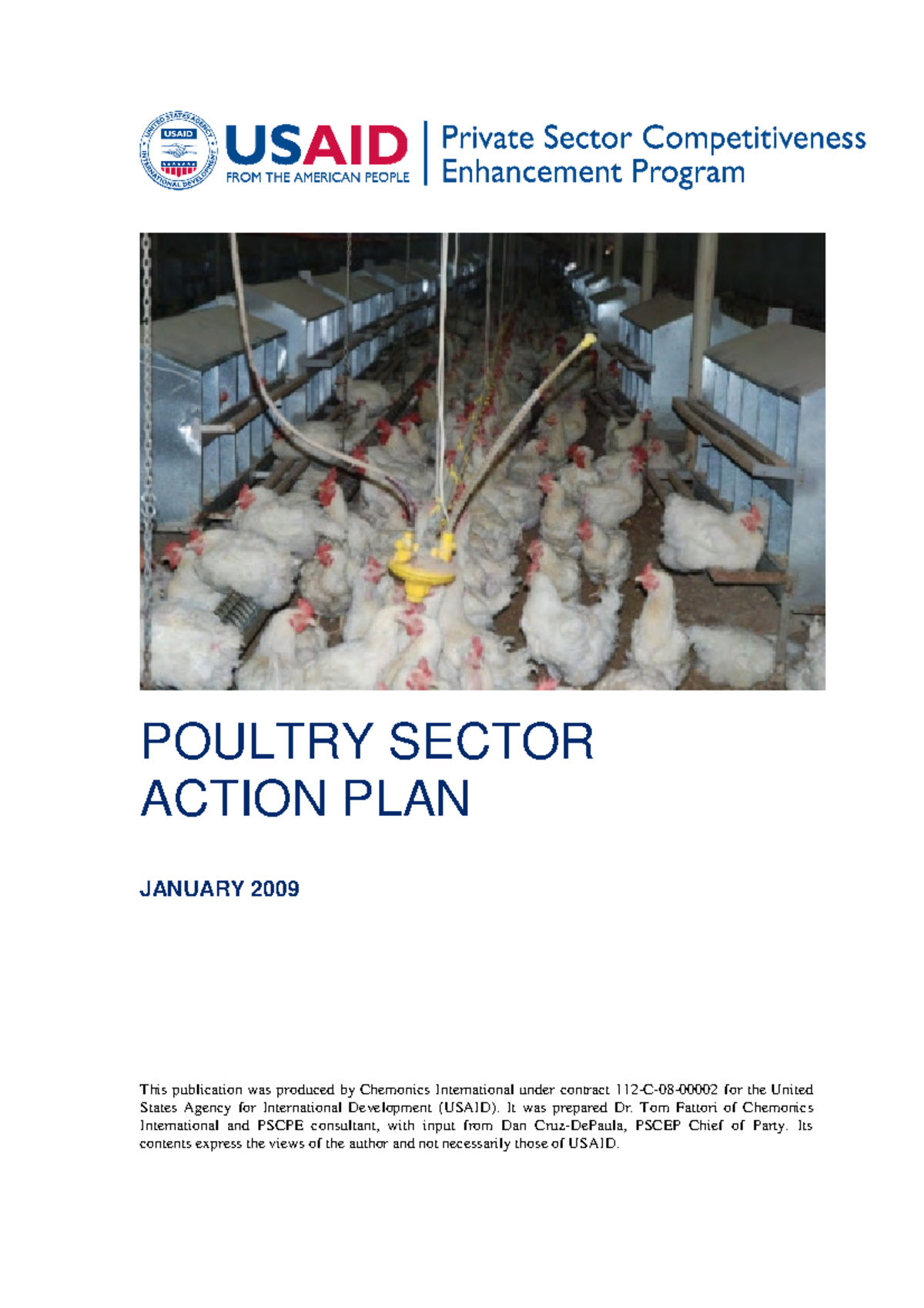 Pnadt 146 - handout - POULTRY SECTOR ACTION PLAN JANUARY 2009 This ...