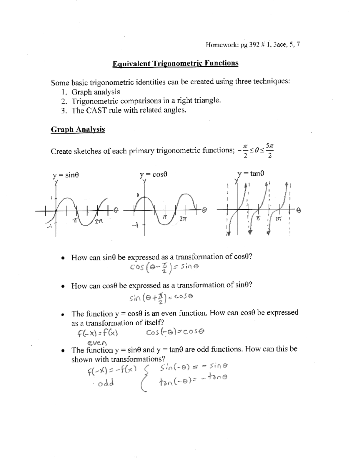 Mhf4u equivalenttrigonometricfunctions soln - Math 125.3 - Studocu