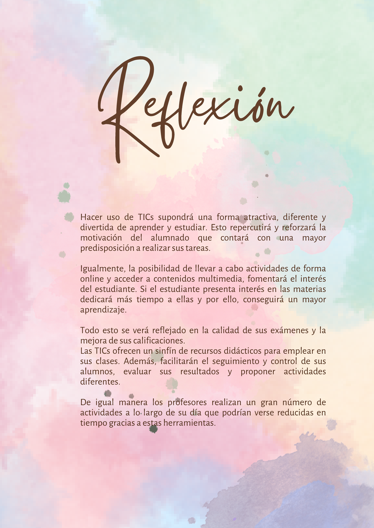 Reflexion U2 - Reflexión de fin de semestre - Hacer uso de TICs ...
