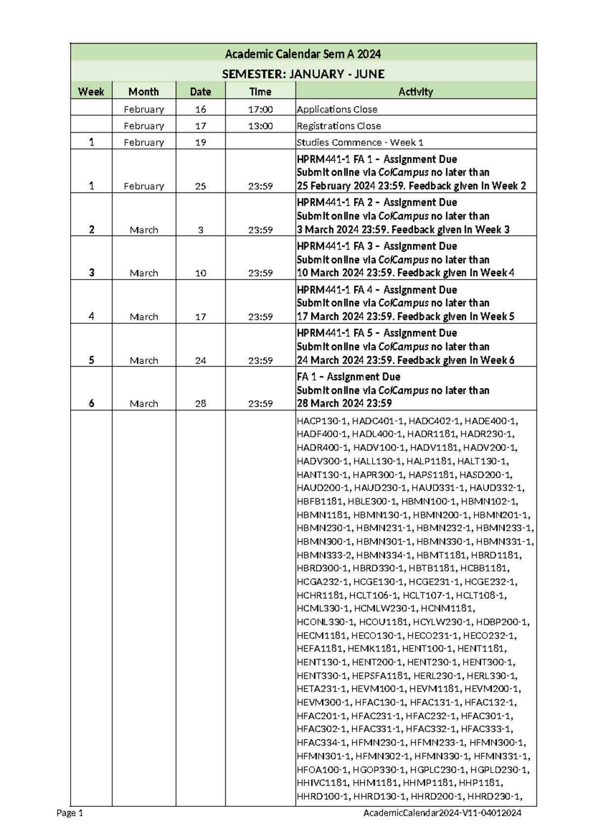 Academic Calendar 2024 (Extract)-V.11-04012024 - Academic Calendar Sem ...
