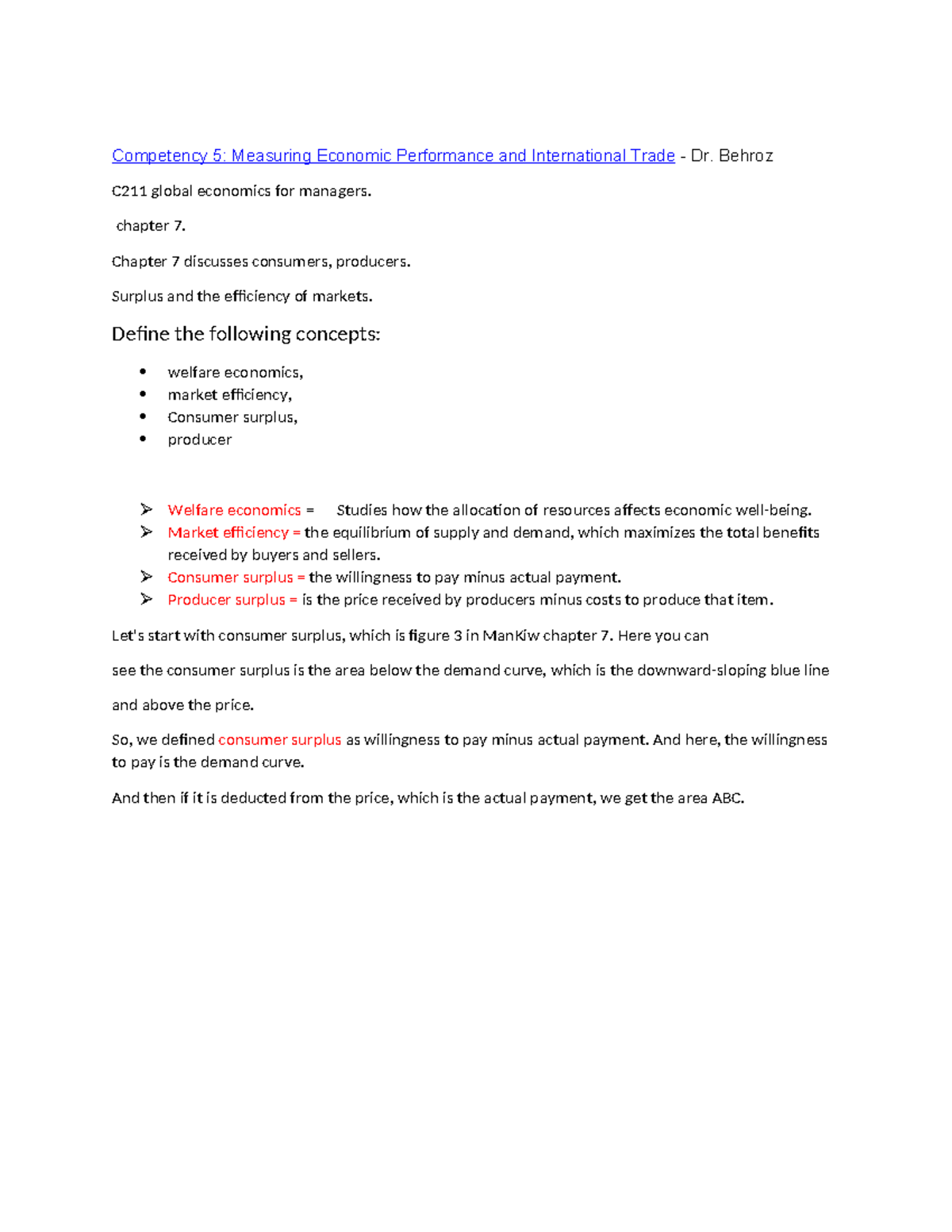 C211 MY NOTE - Part of my note - Competency 5: Measuring Economic ...