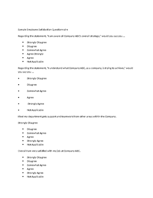 JSS Questionnaire template - Job Satisfaction Survey The scales can be ...