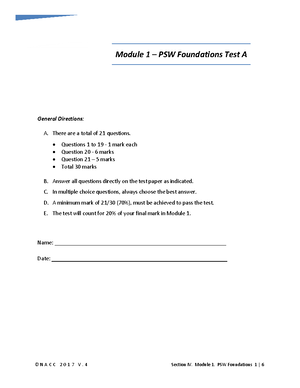 IV-2 Test - Module 1 PSW Foundations (C) Form Fill - Module 1 – PSW ...