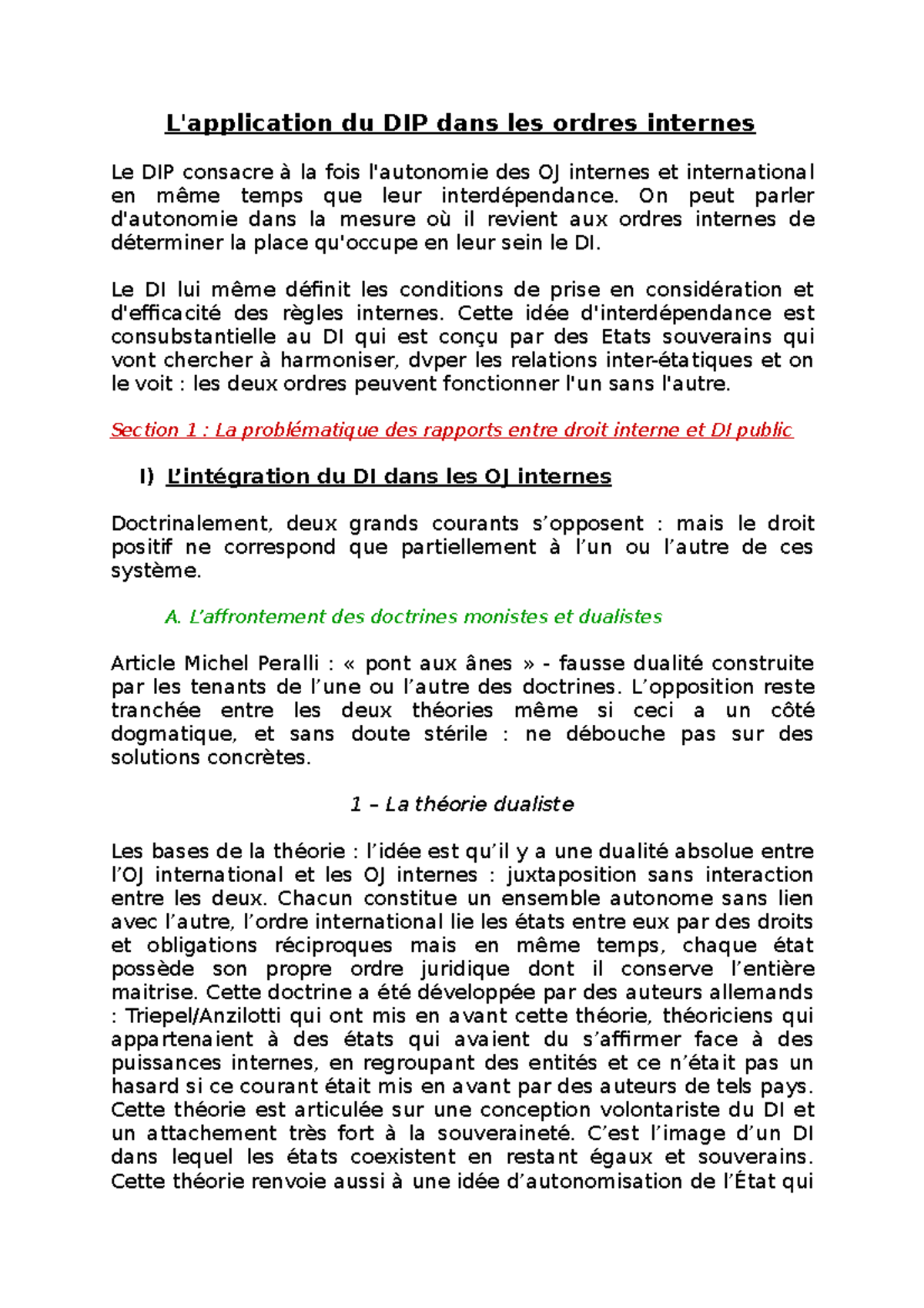 L'application du DIP dans les ordres internes - du DIP dans les ordres ...