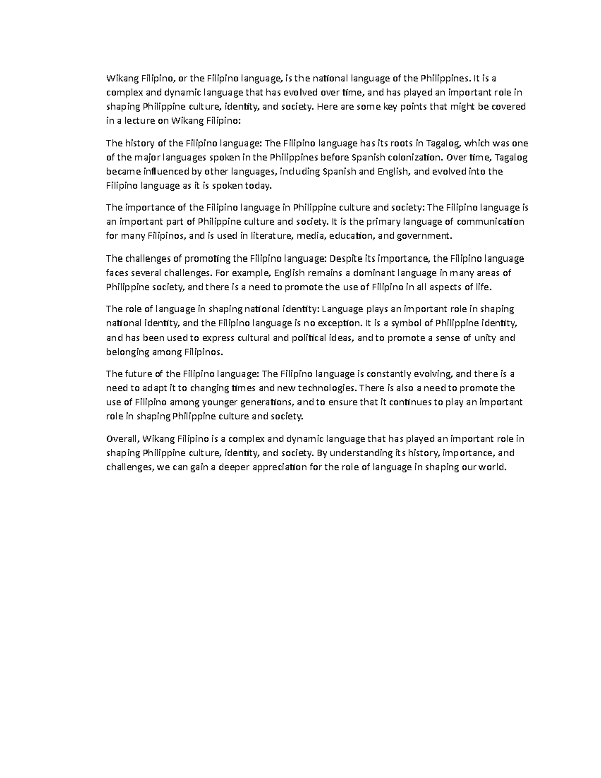 Wikang Filipino - It is a complex and dynamic language that has evolved ...