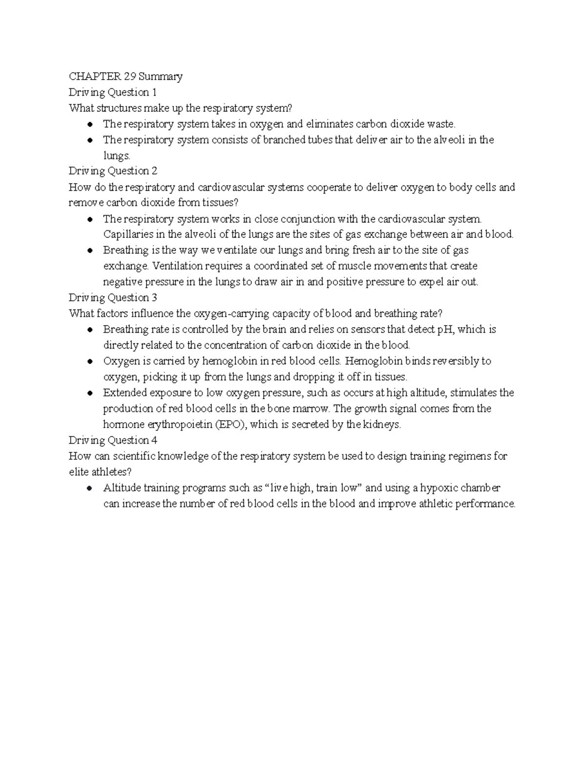 Bio 1409- Chapter 29 Summary - CHAPTER 29 Summary Driving Question 1 ...