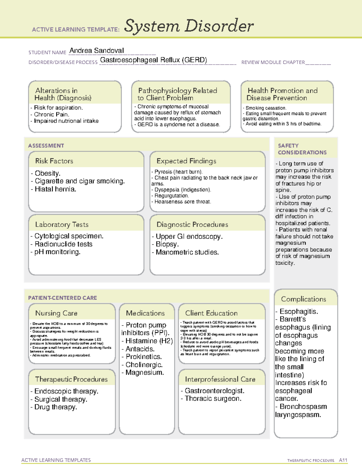 GERD turn in the ticket to ride - ACTIVE LEARNING TEMPLATES THERAPEUTIC ...