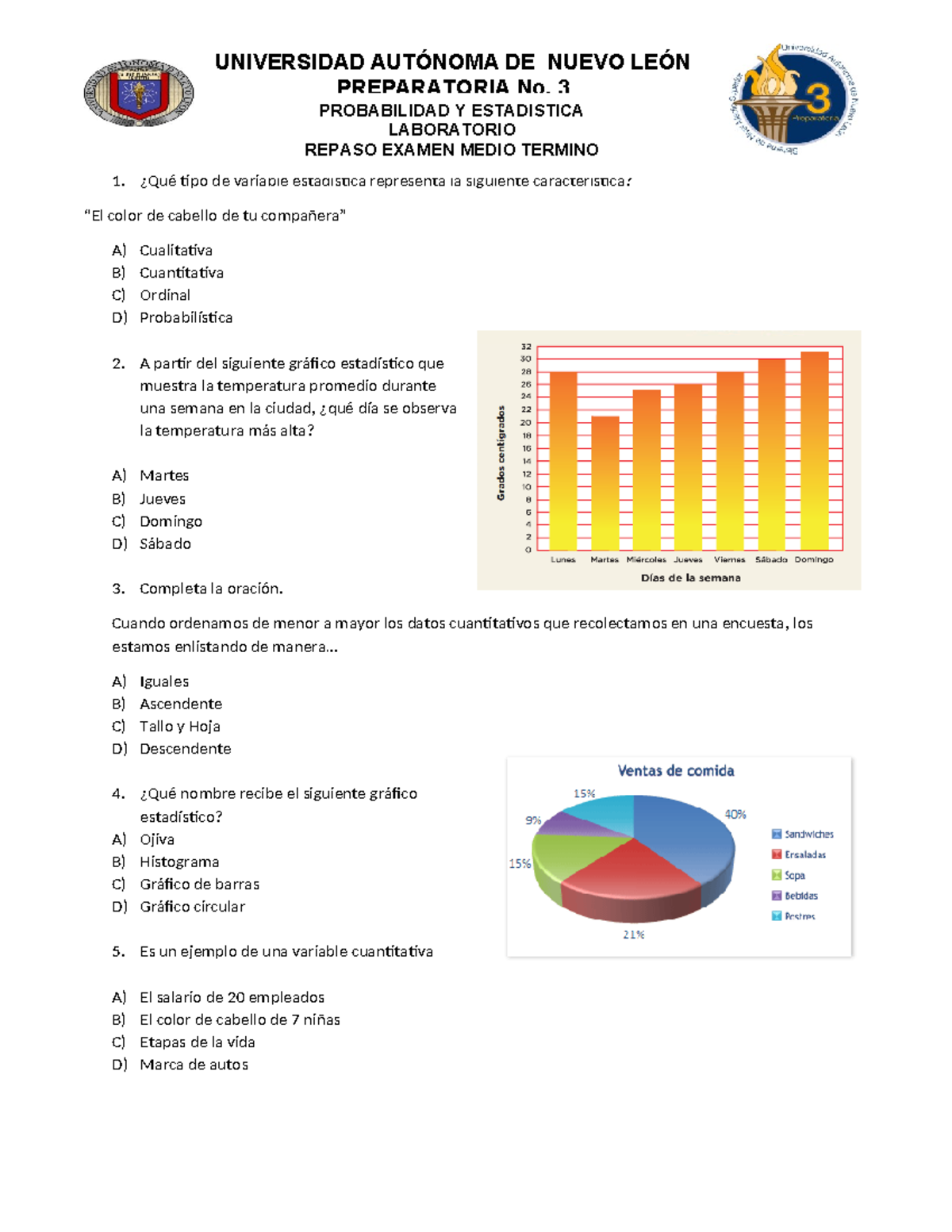 4 Laboratorio DE Probababilidad Y Estadisticas - 1. ¿Qué tipo de ...