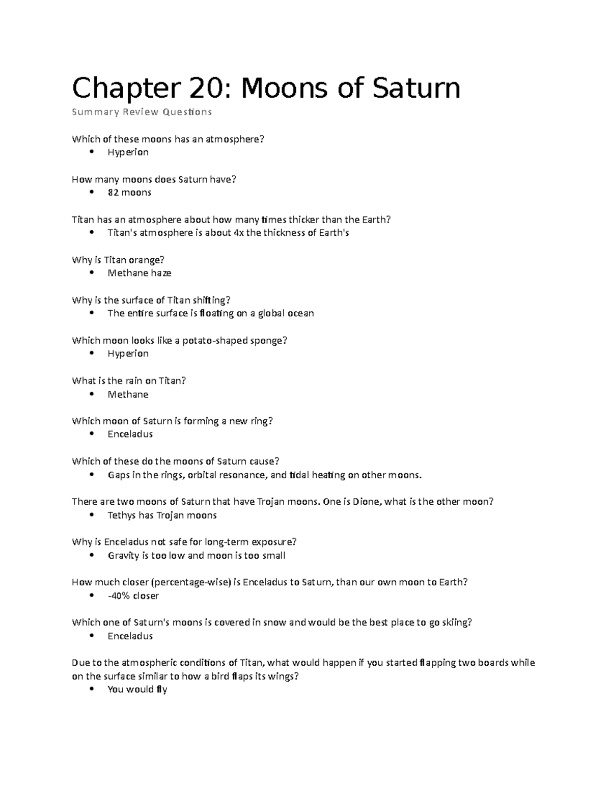 Chapter 20 Sample Questions - Chapter 20: Moons of Saturn Summary ...
