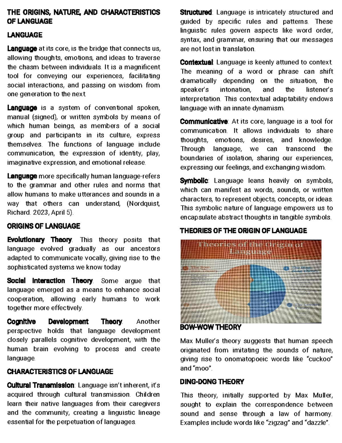 MC ELT 2-Reviewer - THE ORIGINS, NATURE, AND CHARACTERISTICS OF ...