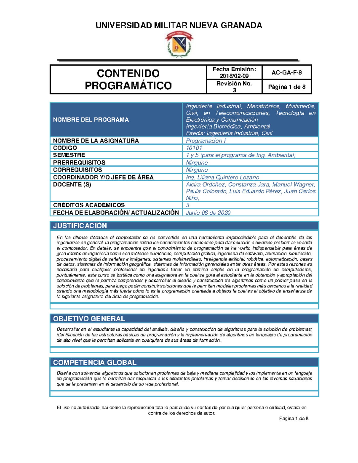 Contenido programatico tecnologia conocimiento - CONTENIDO PROGRAMÁTICO ...