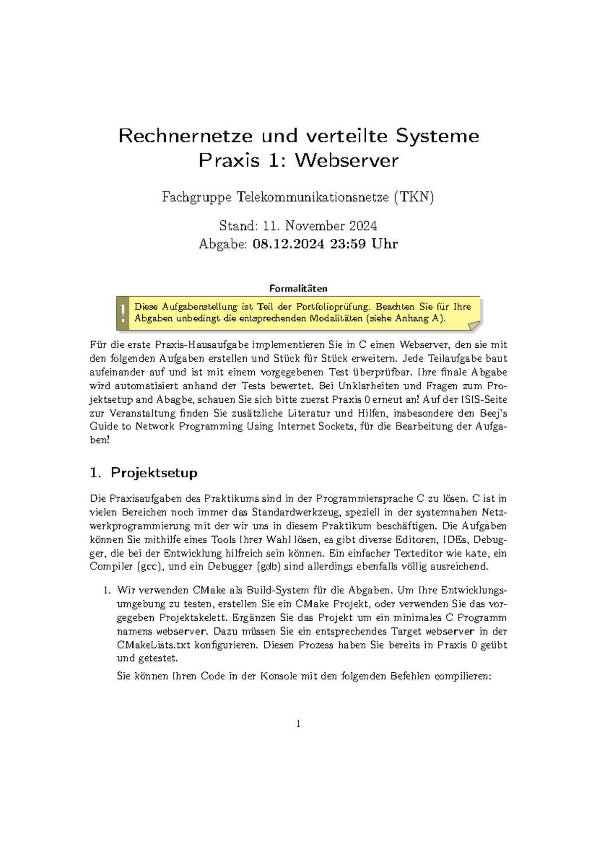 Praxis 1 WiSe 24/25 - Rechnernetze und verteilte Systeme Praxis 1 ...