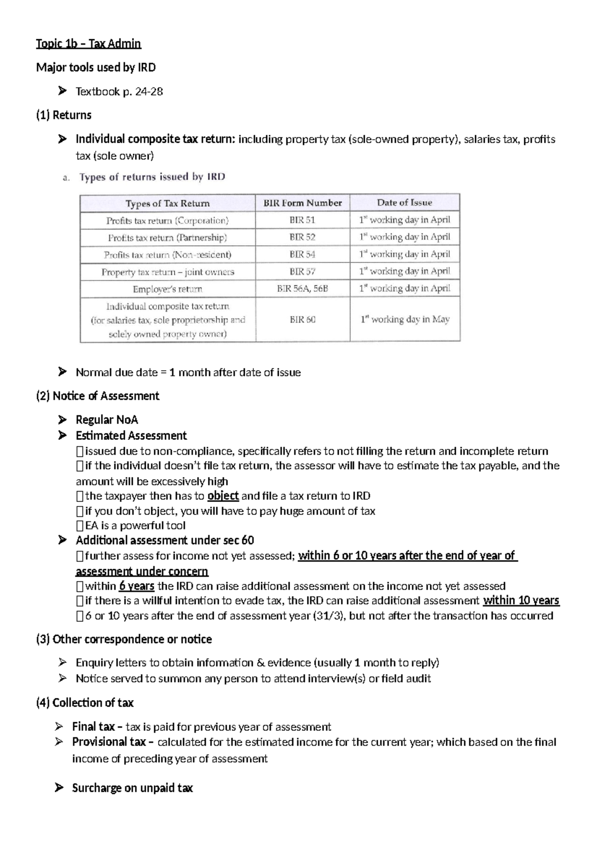 Midterm tax admin - Topic 1b – Tax Admin Major tools used by IRD ...