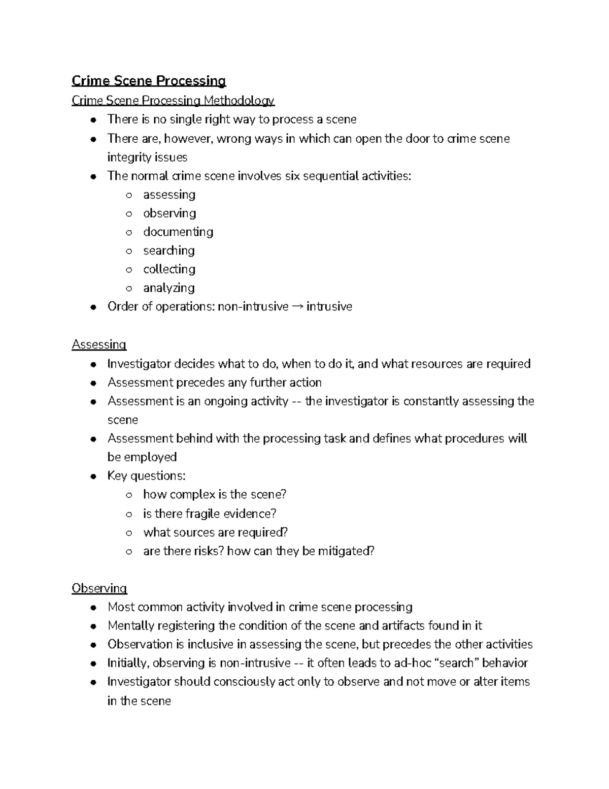 Basic Forensic Methods: Ch. 4 - Crime Scene Processing Cƛime Scene ...