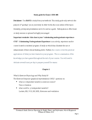 Exam 2 Study Guide - Study guide for Exam 2 (Chapters 4 , 5 and ...