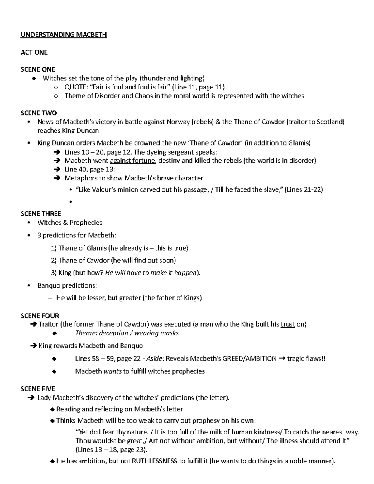 ACT NOTE - Macbeth.docx - Google Docs - UNDERSTANDING MACBETH ACT ONE ...