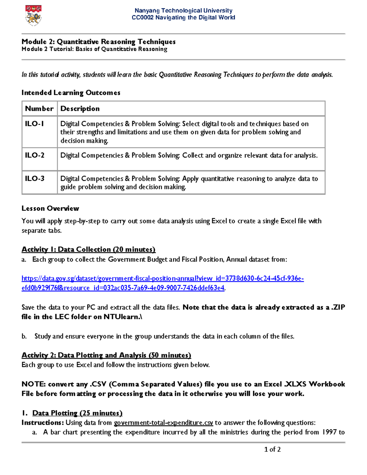 Week 4 Revised Module 2 Tutorial Script (Students) - Nanyang ...