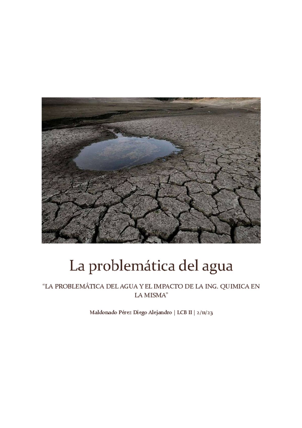 La problemática del agua Ensayo - La problemática del agua “LA ...