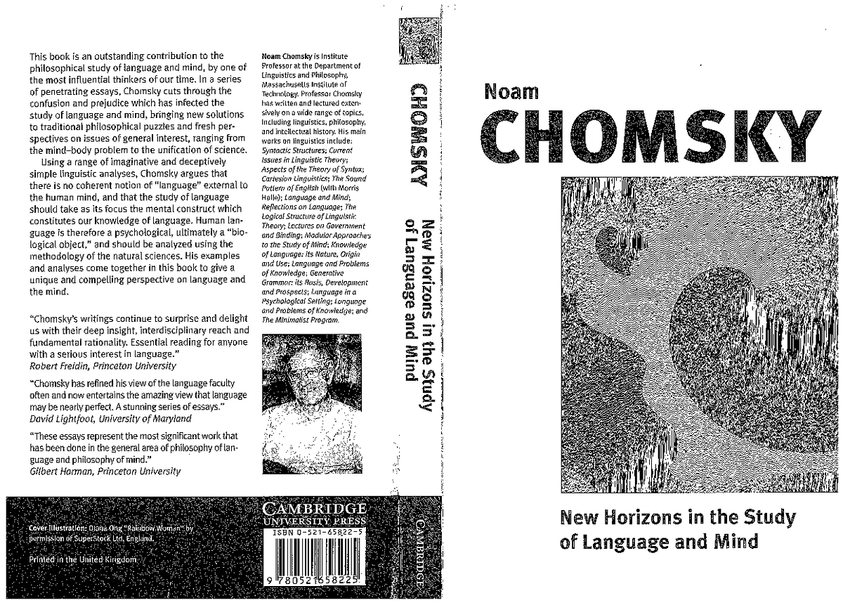 Chomsky - New Horizons in the Study of Language and Mind - This book is ...