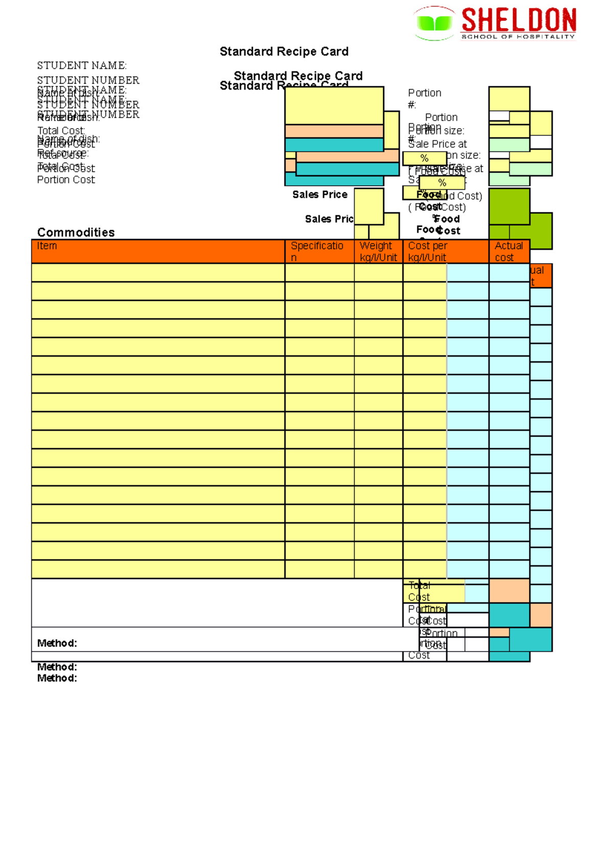 Recipe Card Sheldon - utyutyu - SIT30816 - Studocu