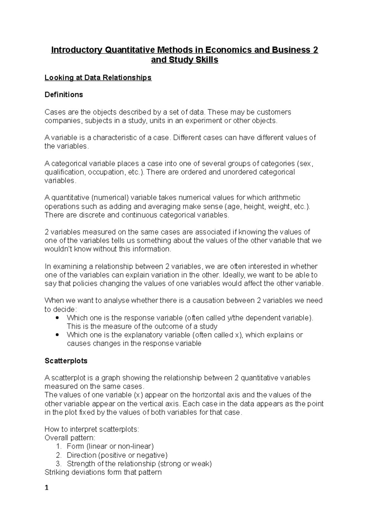 Introductory Quantitative Methods in Economics and Business 2 and Study ...