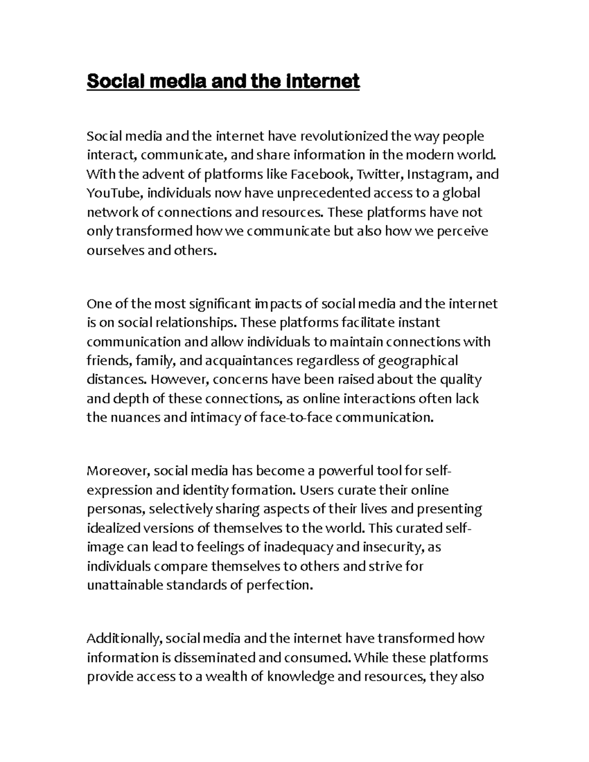 Social media and the internet - Social media and the internet Social ...