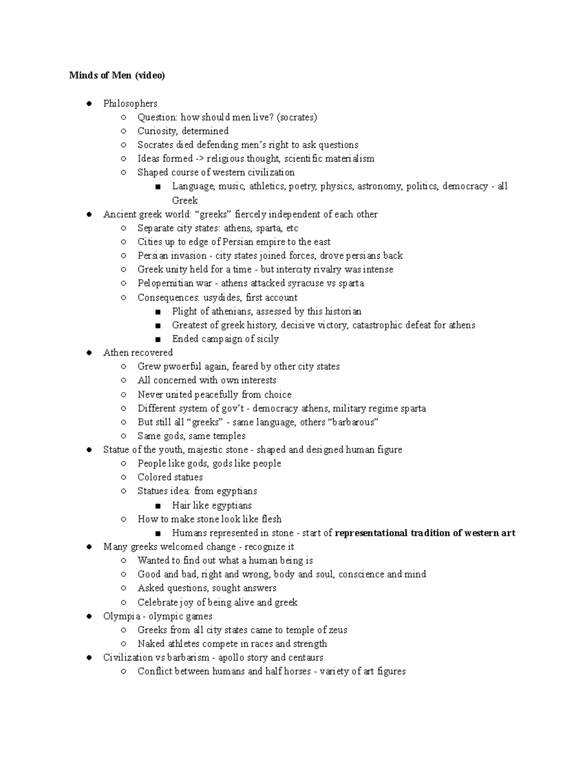 Greek Civilization - Big History notes - Minds of Men (video ...