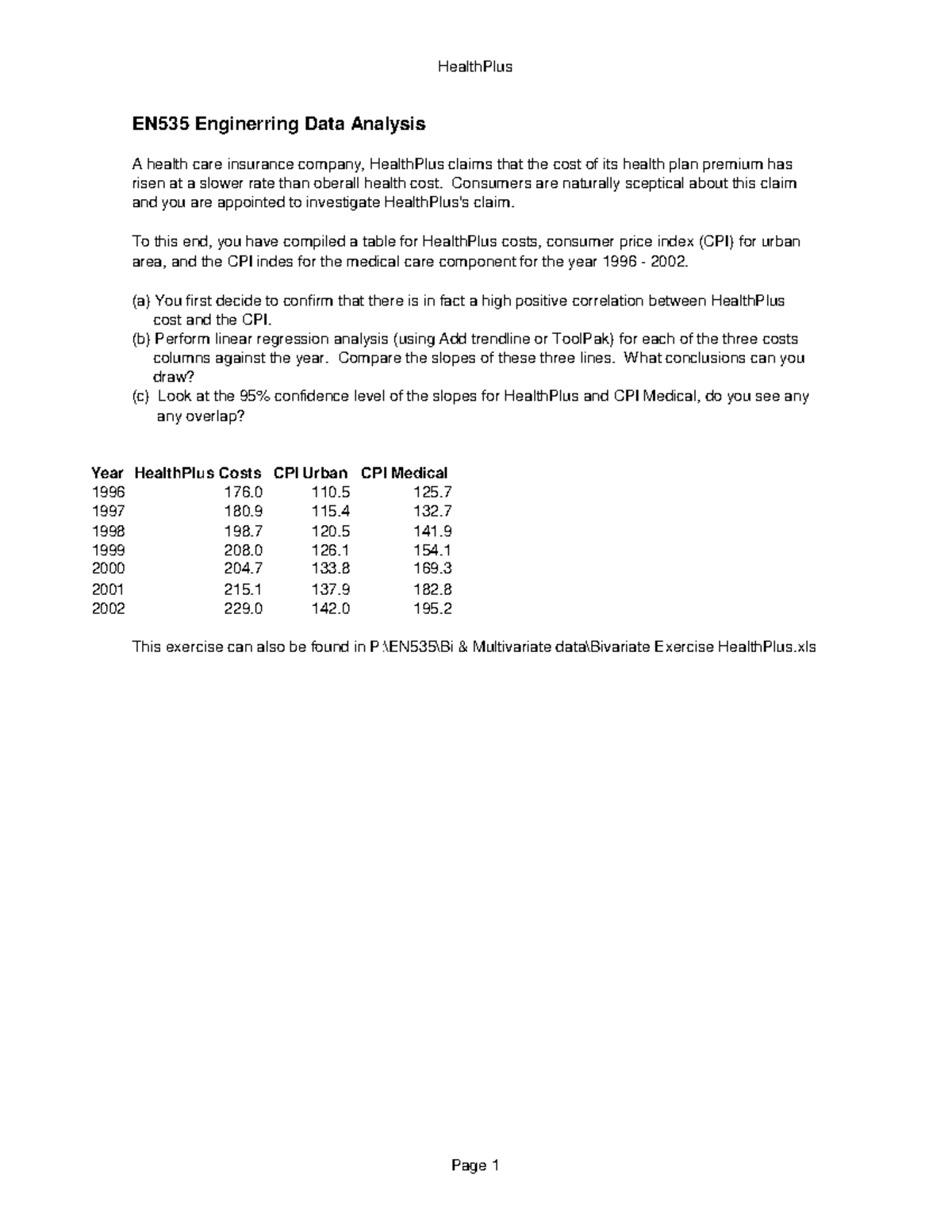 Data Analysis chapter 3 exercise health - EN535 Enginerring Data ...