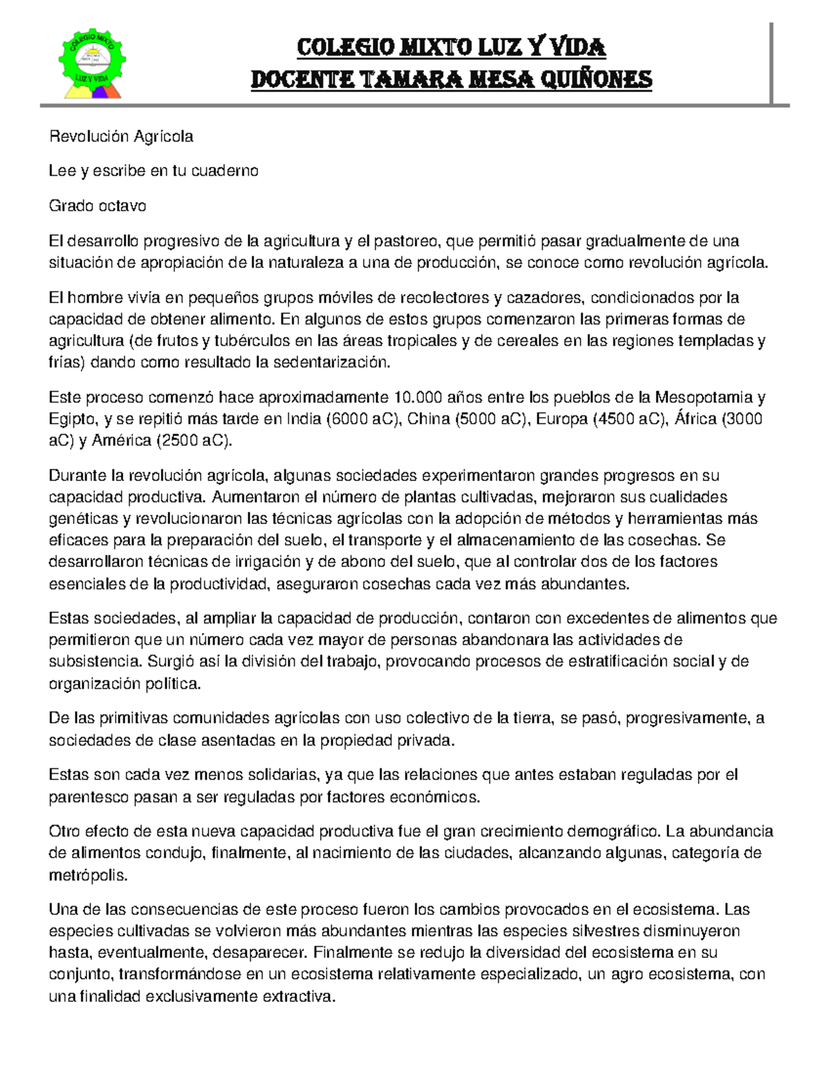 Revolucion agricola - ukkkkk - Quimica - Studocu