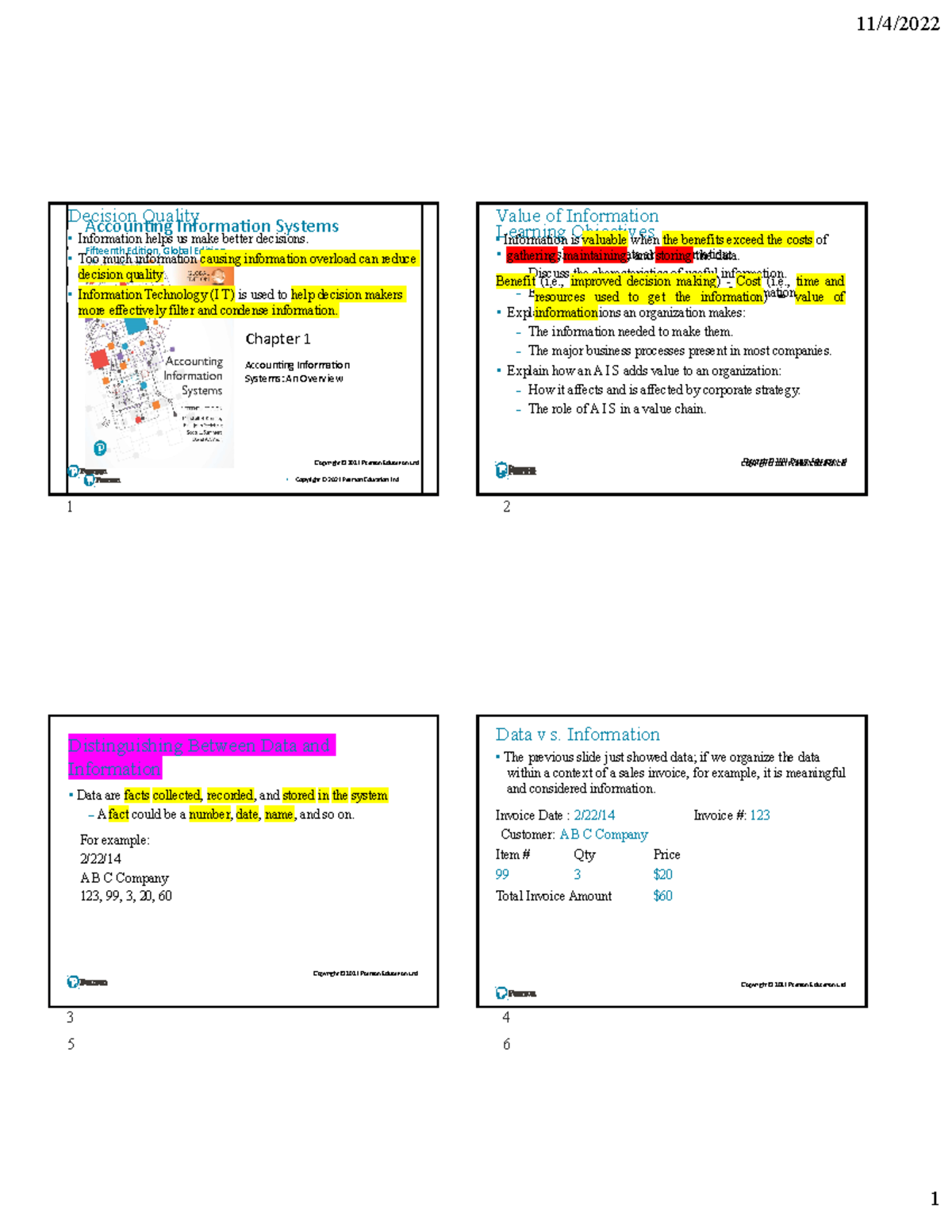 Chapter 1 - .... - 1 2 Distinguishing Between Data and Information Data ...