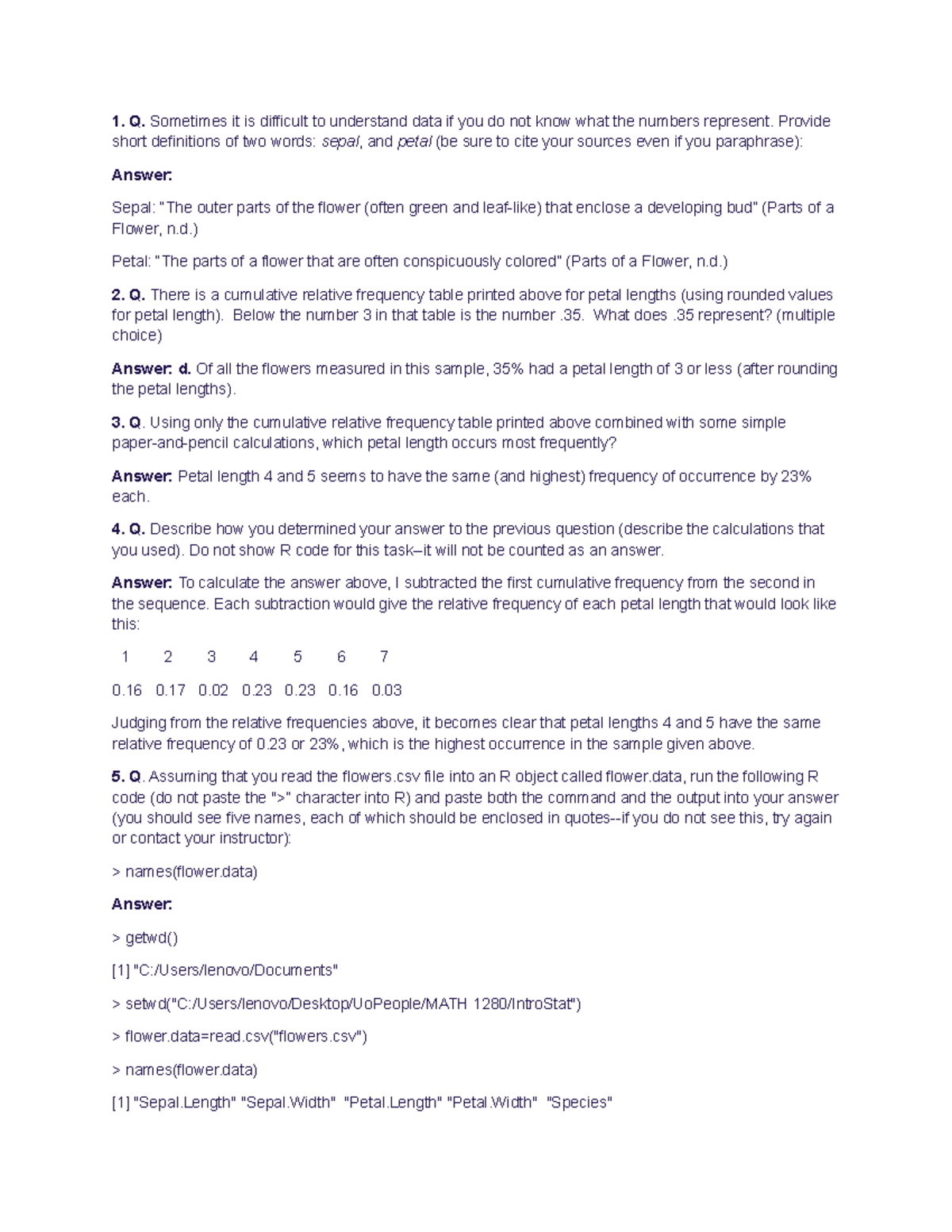 Unit 2 Assignment - 1. Q. Sometimes it is difficult to understand data ...