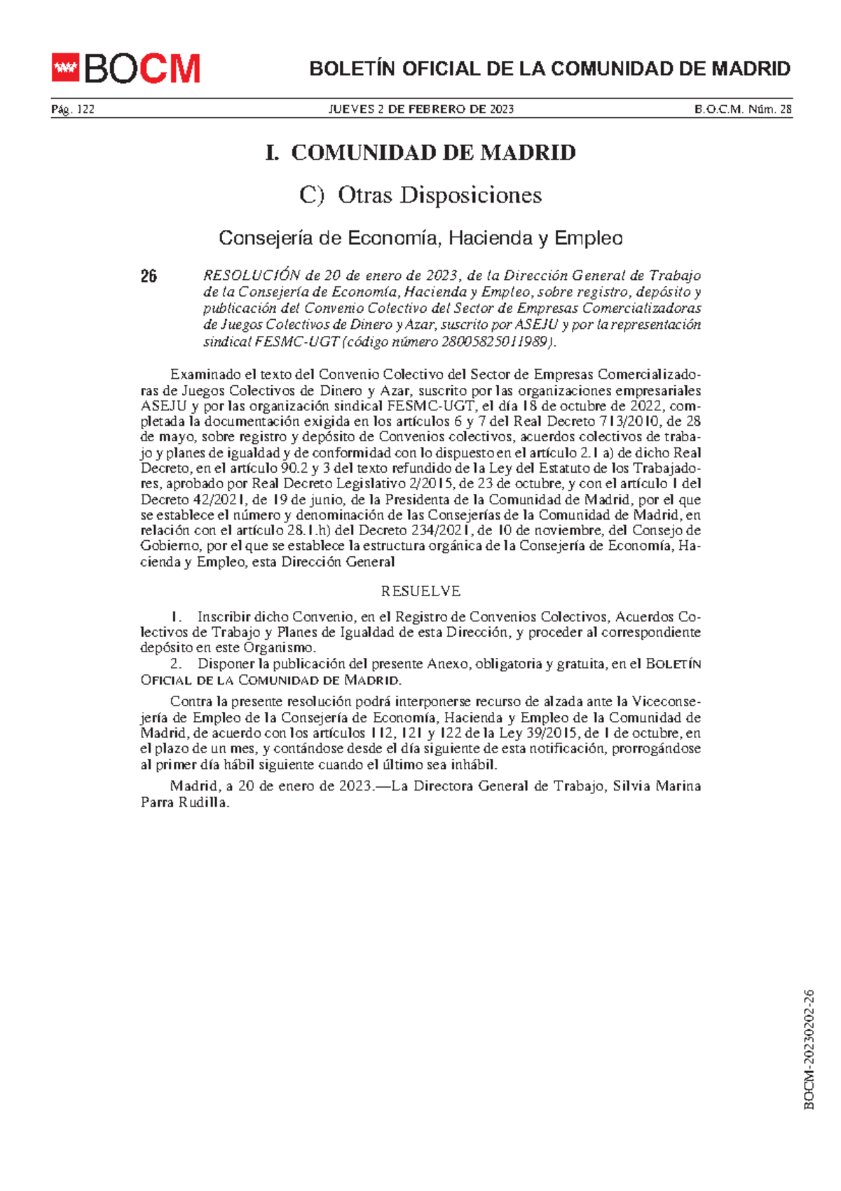 Convenio Colectivo maquinas de azar - Pág. 122 JUEVES 2 DE FEBRERO DE ...