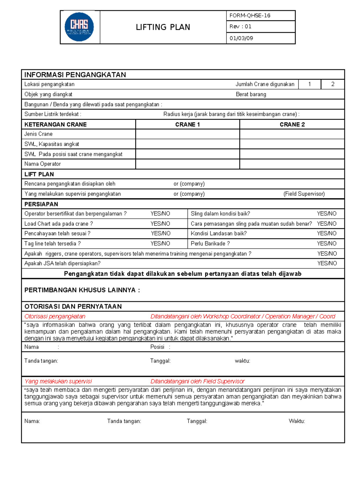 91126100-Lifting-Plan - LIFTING PLAN FORM-QHSE- Rev : 01 01/03 ...
