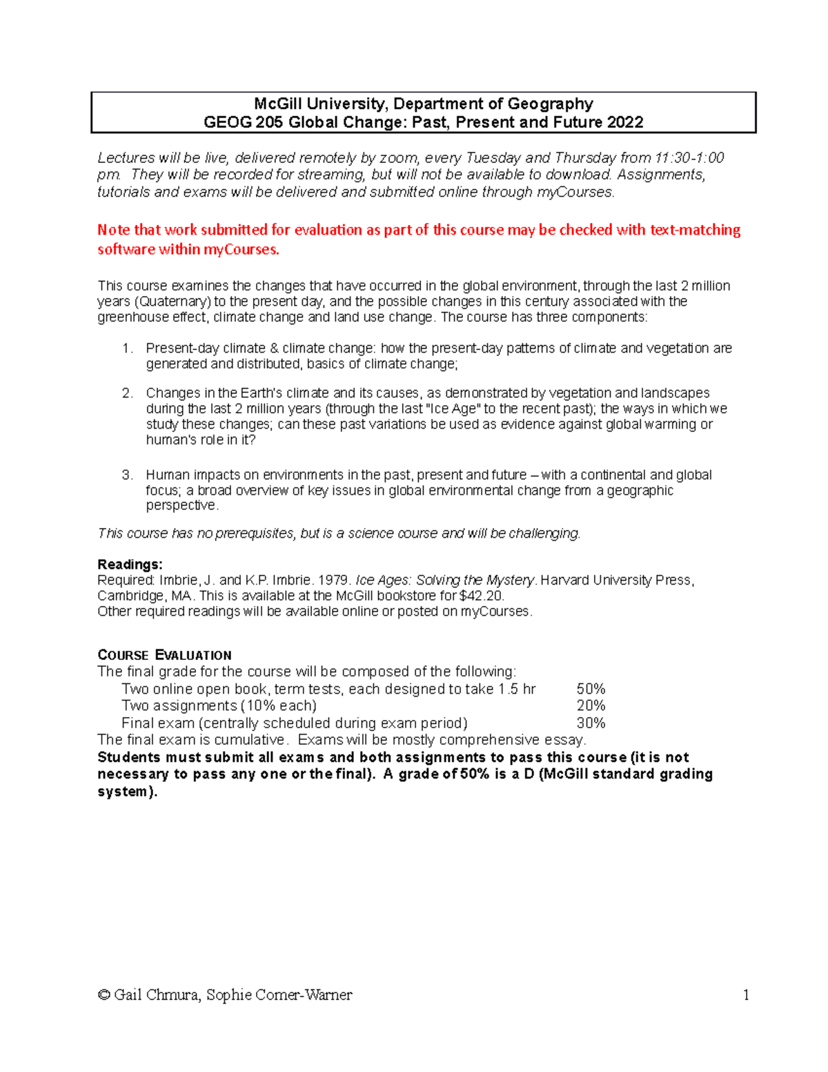 GEOG205 Course Outline - McGill University, Department of Geography ...