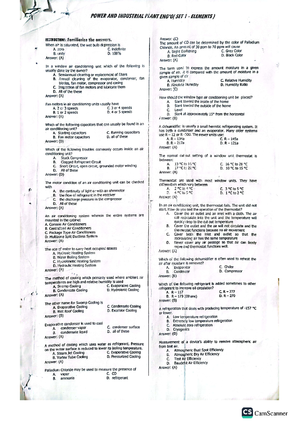 PIPE-SET 1 Elements - BS Mechanical Engineering - Studocu
