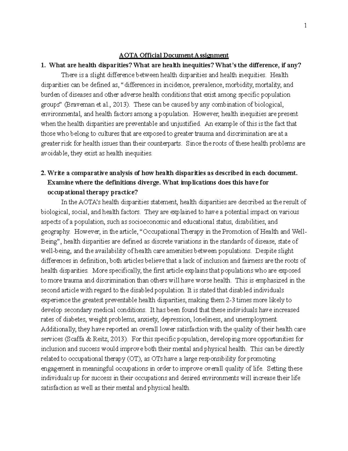 AOTA Official Documents Assignment - NRS 210 - LIU - Studocu