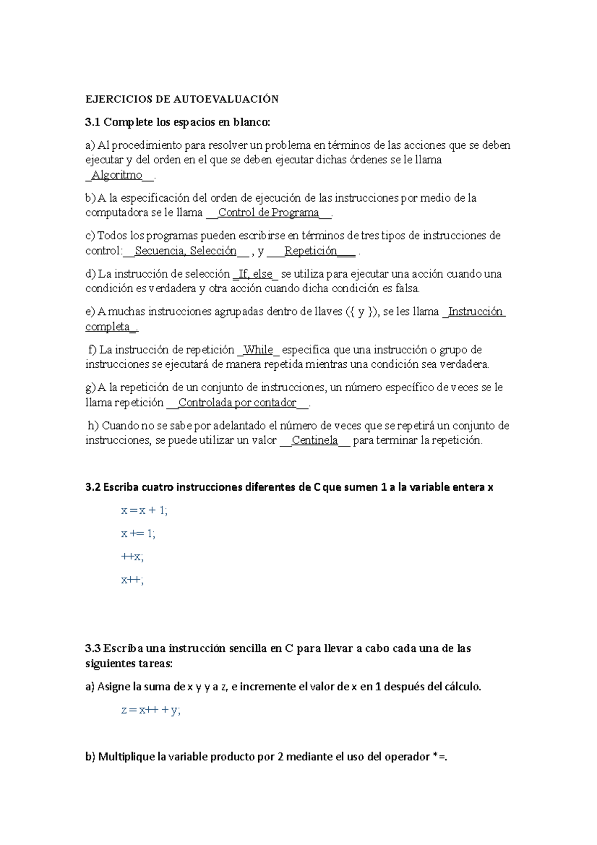 nnnnnnnnnnnnnnnnnnnnnnnnnnnnnnnnnnnnnnnnn - EJERCICIOS DE AUTOEVALUACIÓN 3 Complete los espacios ...