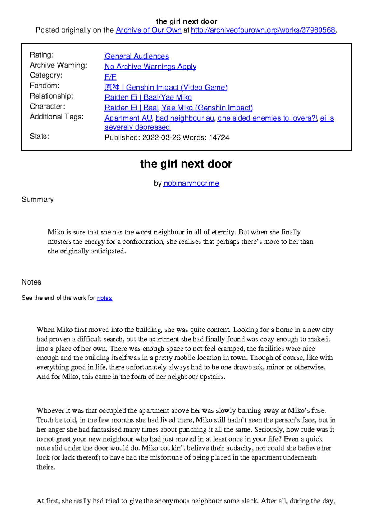 The girl next door - short story - the girl next door Posted originally ...