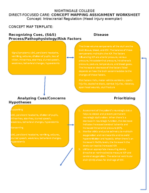 GAS Exchange-MAP 1 - concept map - NIGHTINGALE COLLEGE DIRECT-FOCUSED ...