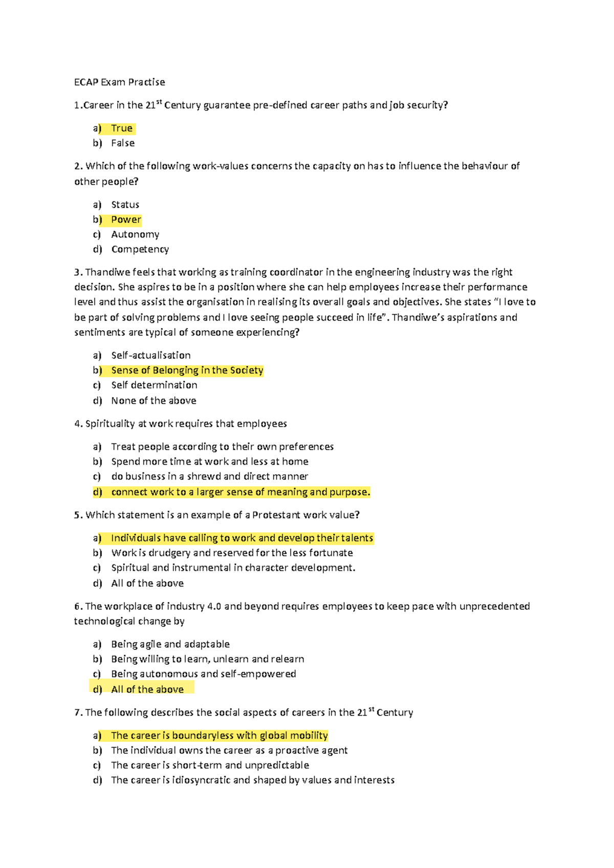Mthedoe - ECAP QUIZ Answers - ECAP Exam Practise 1 in the 2 1 st Century guarantee pre-defined ...